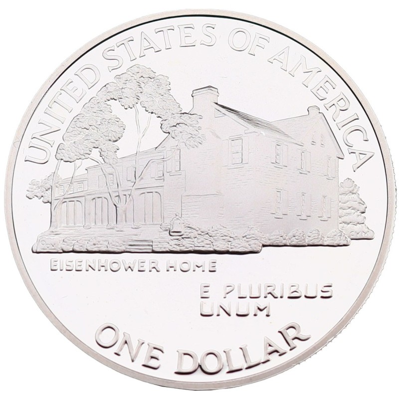 Silver Dollar 1990, 100th anniversary of the birth of Dwight D ...